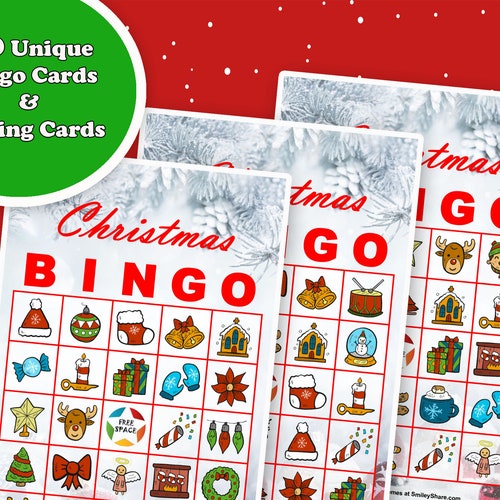 Printable Christmas Bingo Cards 30 Cards Party Favors - Etsy