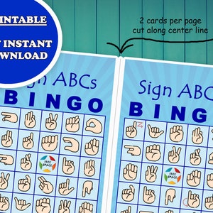 40 Sign Language ABC Bingo Game Prefilled Cards Plus Bonus Sign ...