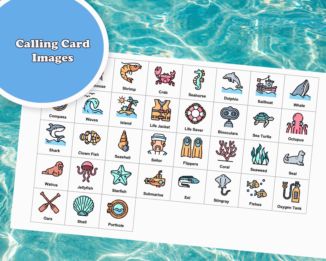 40 Nautical Bingo Game Prefilled Cards, PDF Printable, Instant Download ...