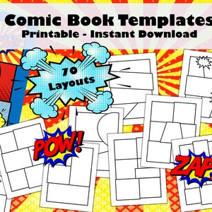 Comic Book Strip Panel Sheets / Printable Draw Your Own Comic Books ...