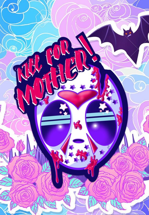 Jason Vorhees Cute Pastel Goth Holographic Vinyl Sticker | Etsy