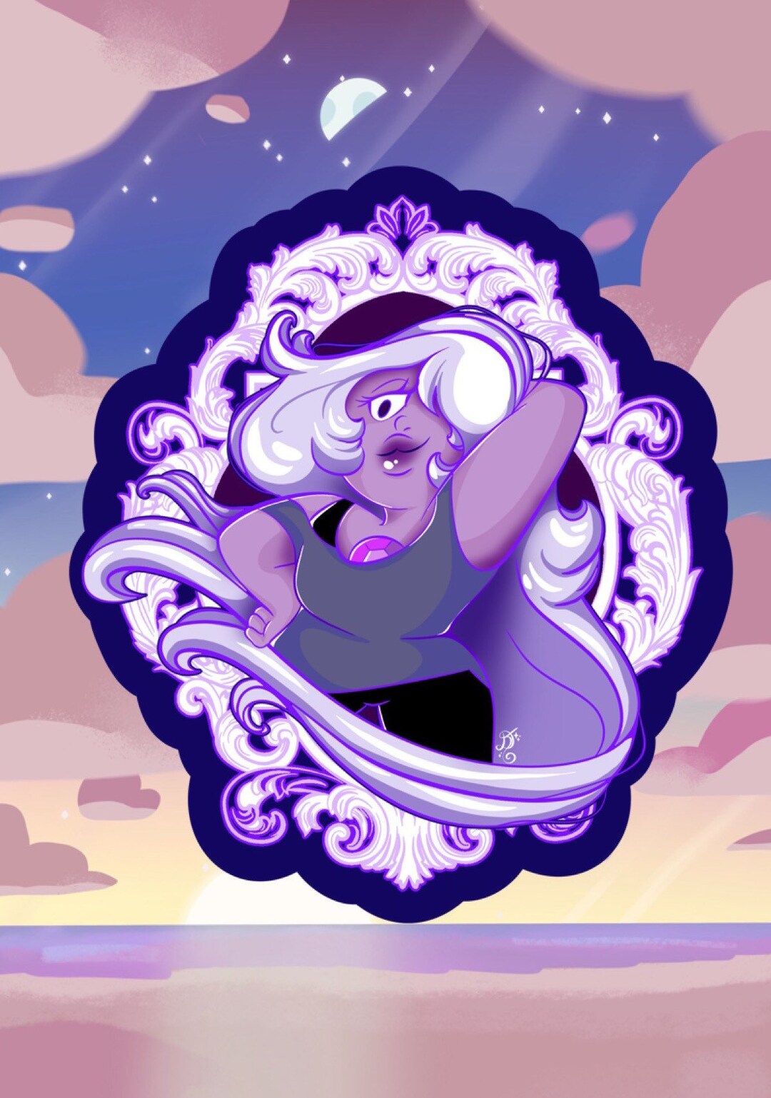 Amethyst Painting Holographic Vinyl Sticker - Etsy