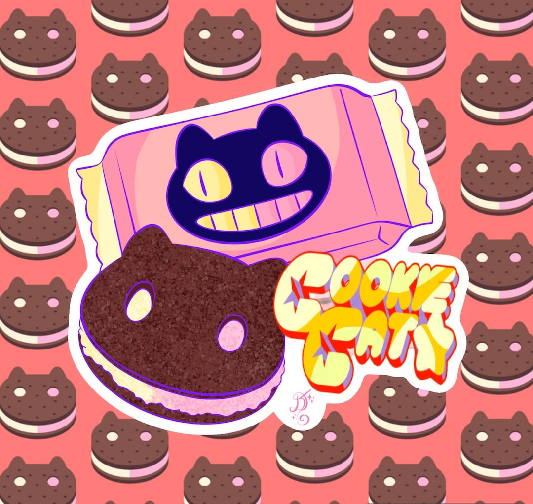 Cookie Cat Vinyl Sticker - Etsy