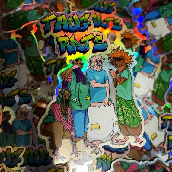 Autocollants holographiques en vinyle Thug Rats | Etsy