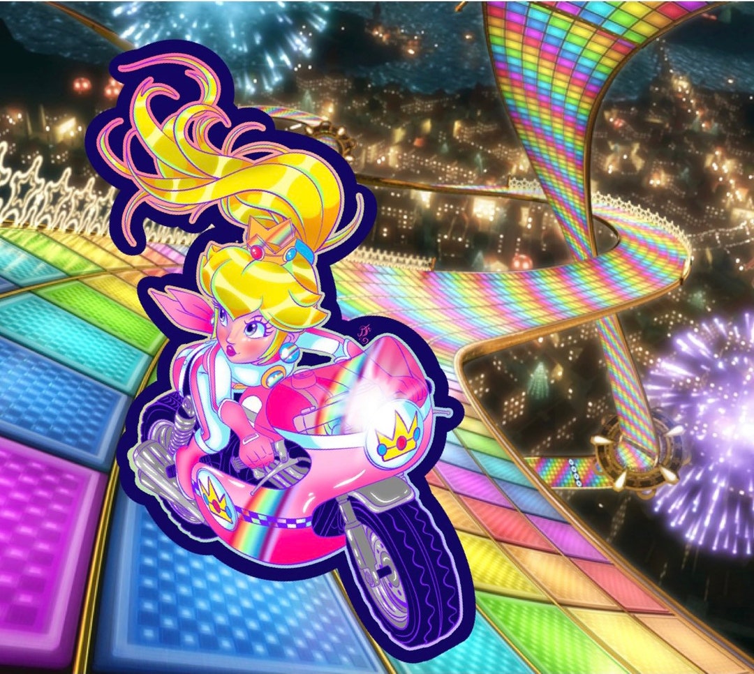 Video Game Princess Motorcycle Race Vinyl Sticker - Etsy