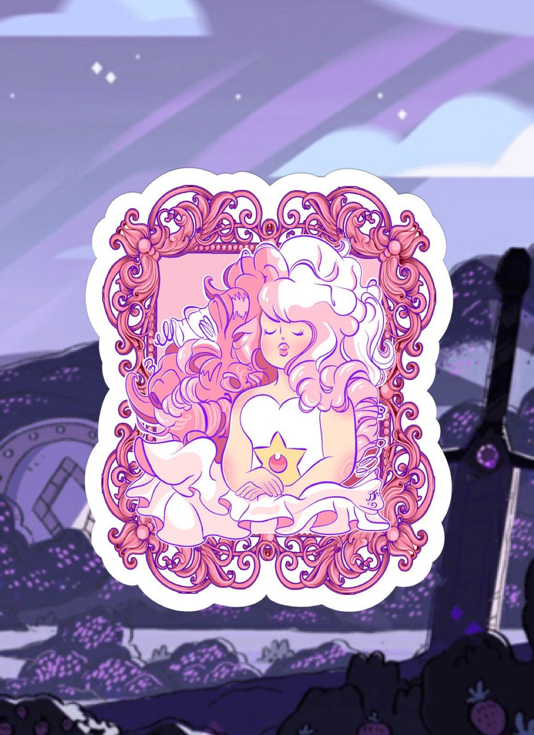 Rose Quartz Vinyl Sticker - Etsy