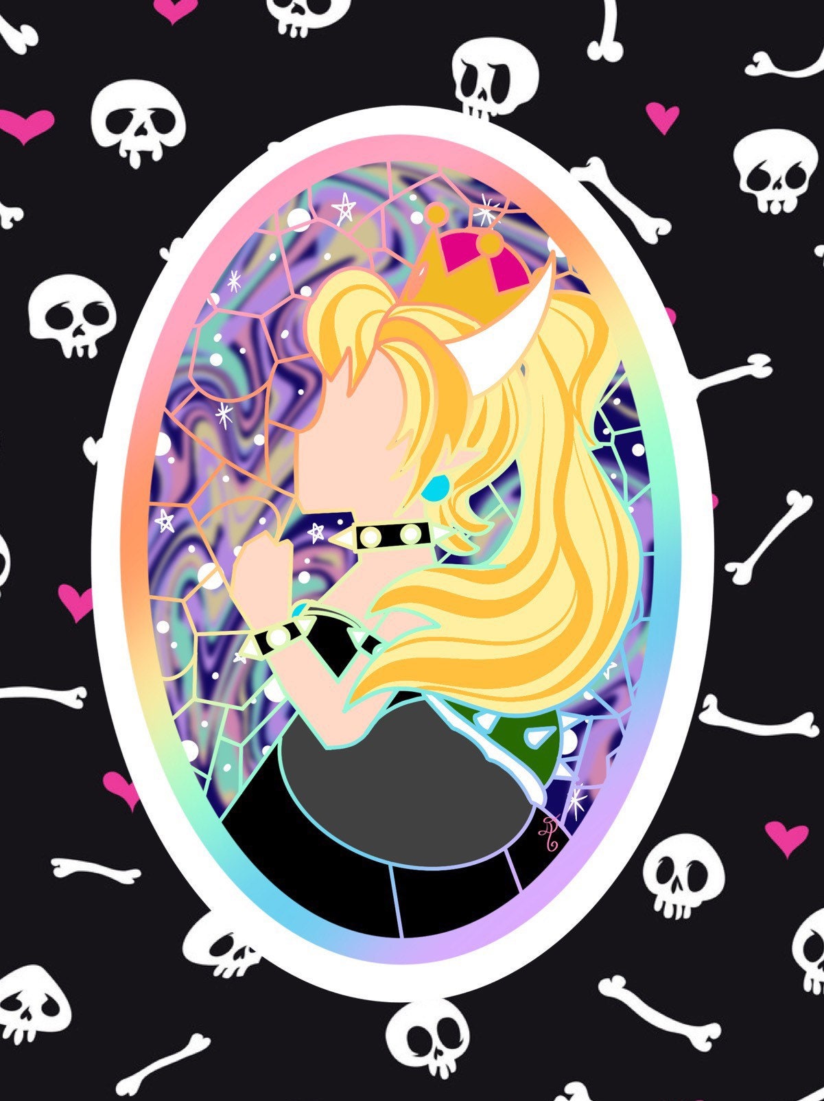 Bowsette Holographic Vinyl Sticker - Etsy