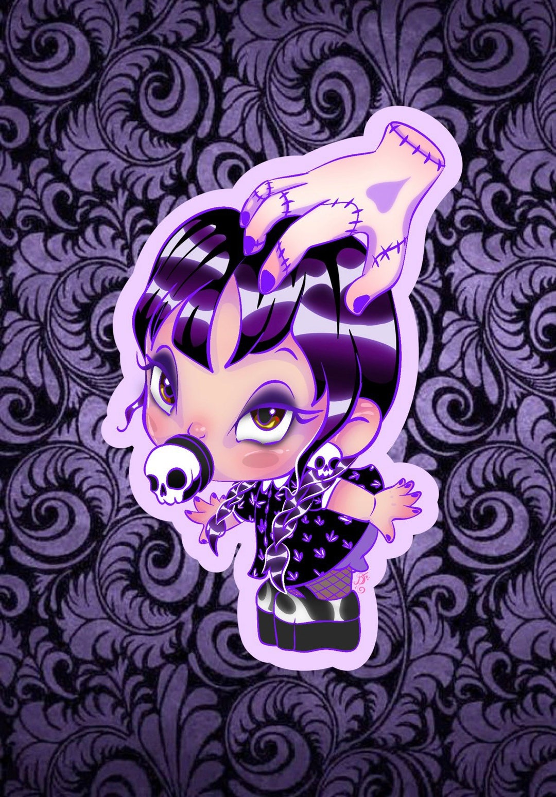 Baby Wednesday Addams Vinyl Sticker - Etsy