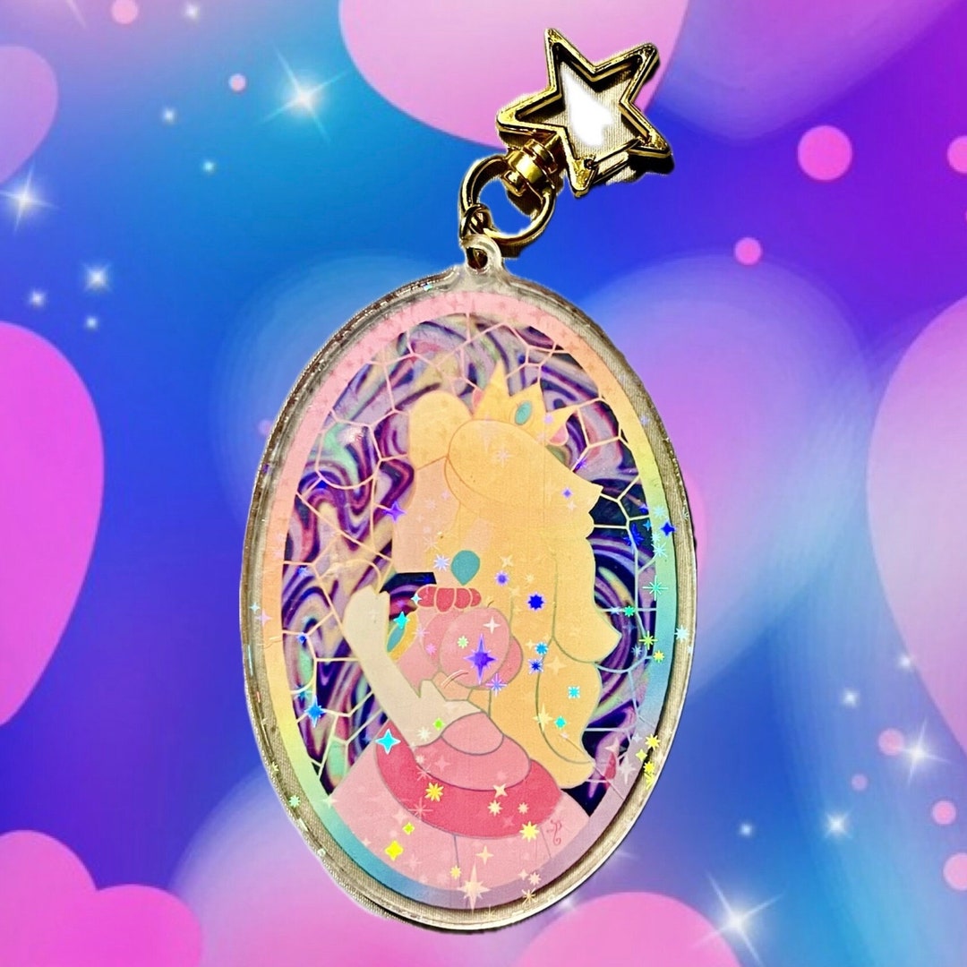 Stained Glass Video Game Princess Keychain - Etsy