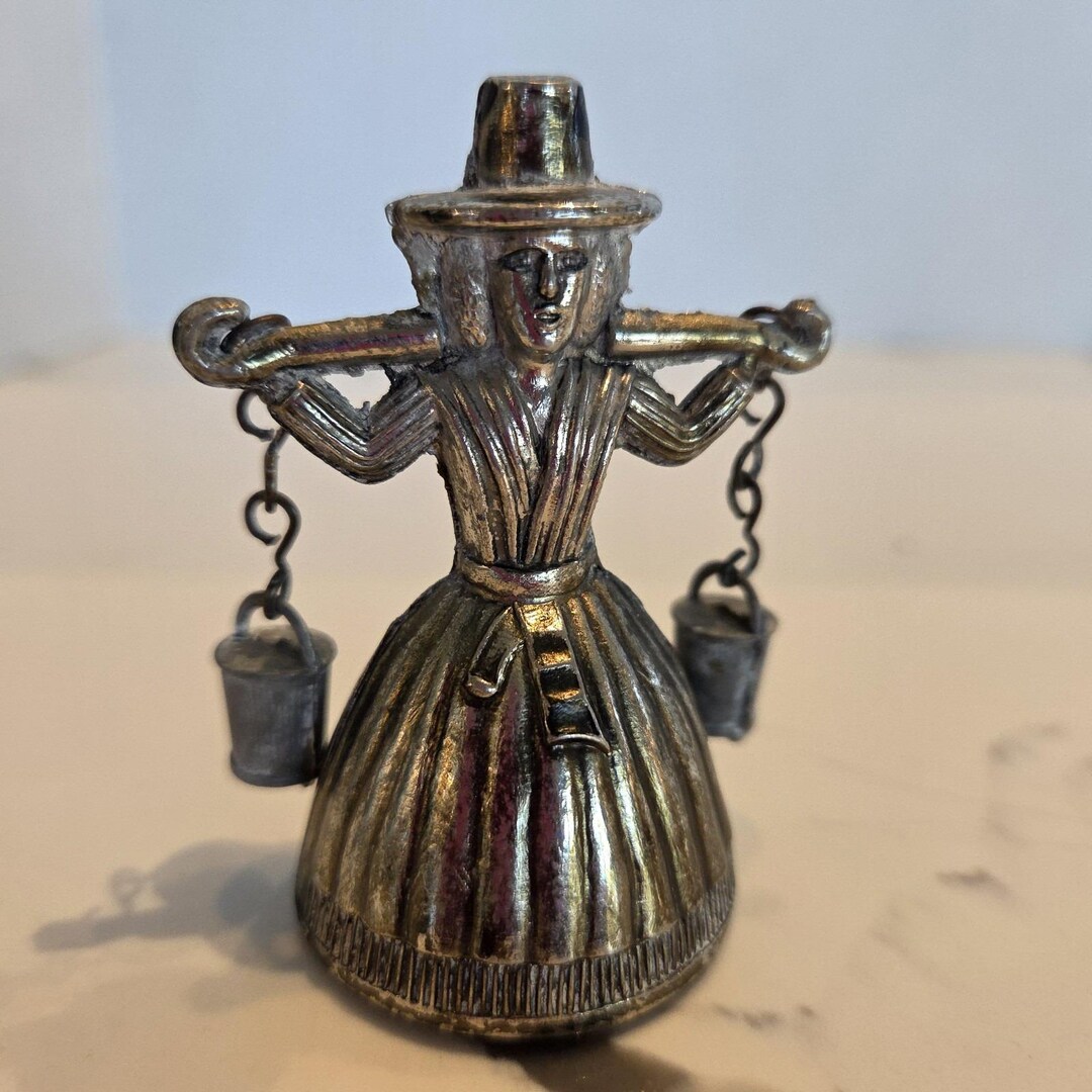 Charming Metal Milk Maid Small Dinner Bell Vintage With Buckets - Etsy
