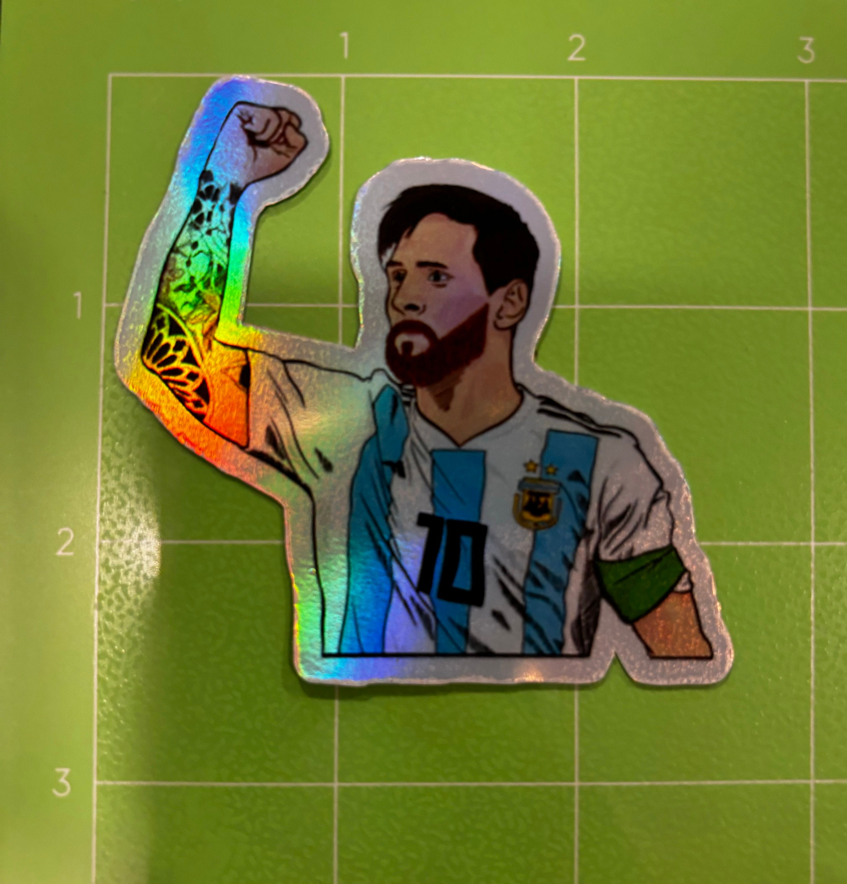 Holographic Messi Waterproof Sticker - Etsy