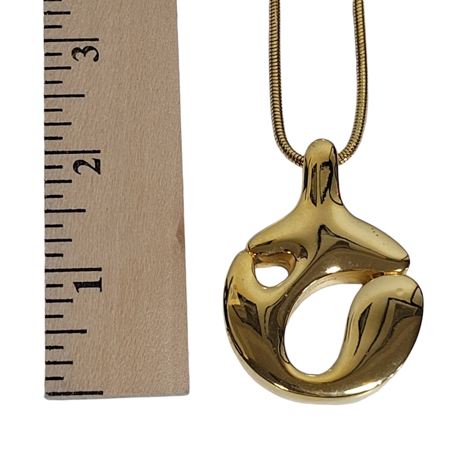 Rare Vintage Biagi Necklace Featuring Large Gold-tone Abstract Pendant ...