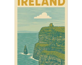 Ireland | Cliffs of Moher | Travel Art | Watercolor Prints | 8x10-24x36 ...