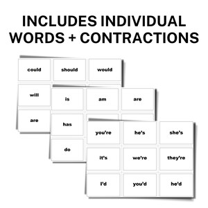 Contractions English Flashcards and Grammar Words Activity: Contraction ...