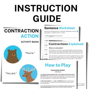Contractions English Flashcards and Grammar Words Activity: Contraction ...