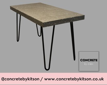 Polished Concrete & Glass Coffee Table | Etsy UK