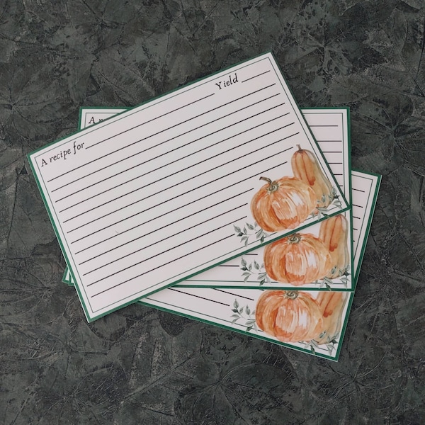Fall Recipe Cards - Etsy