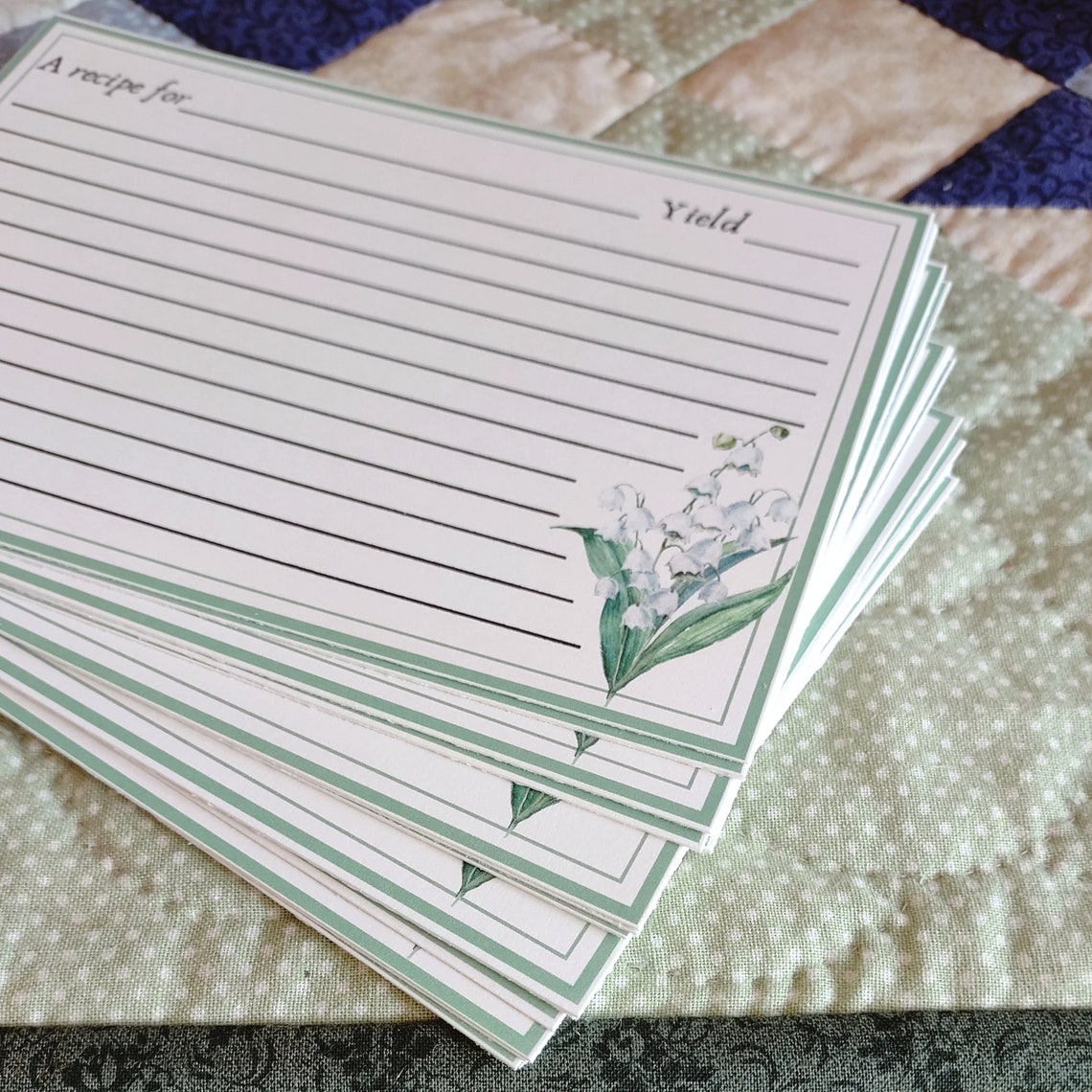 Lily of the Valley 4x6 Inch Recipe Cards | Large Recipe Cards | Baking ...