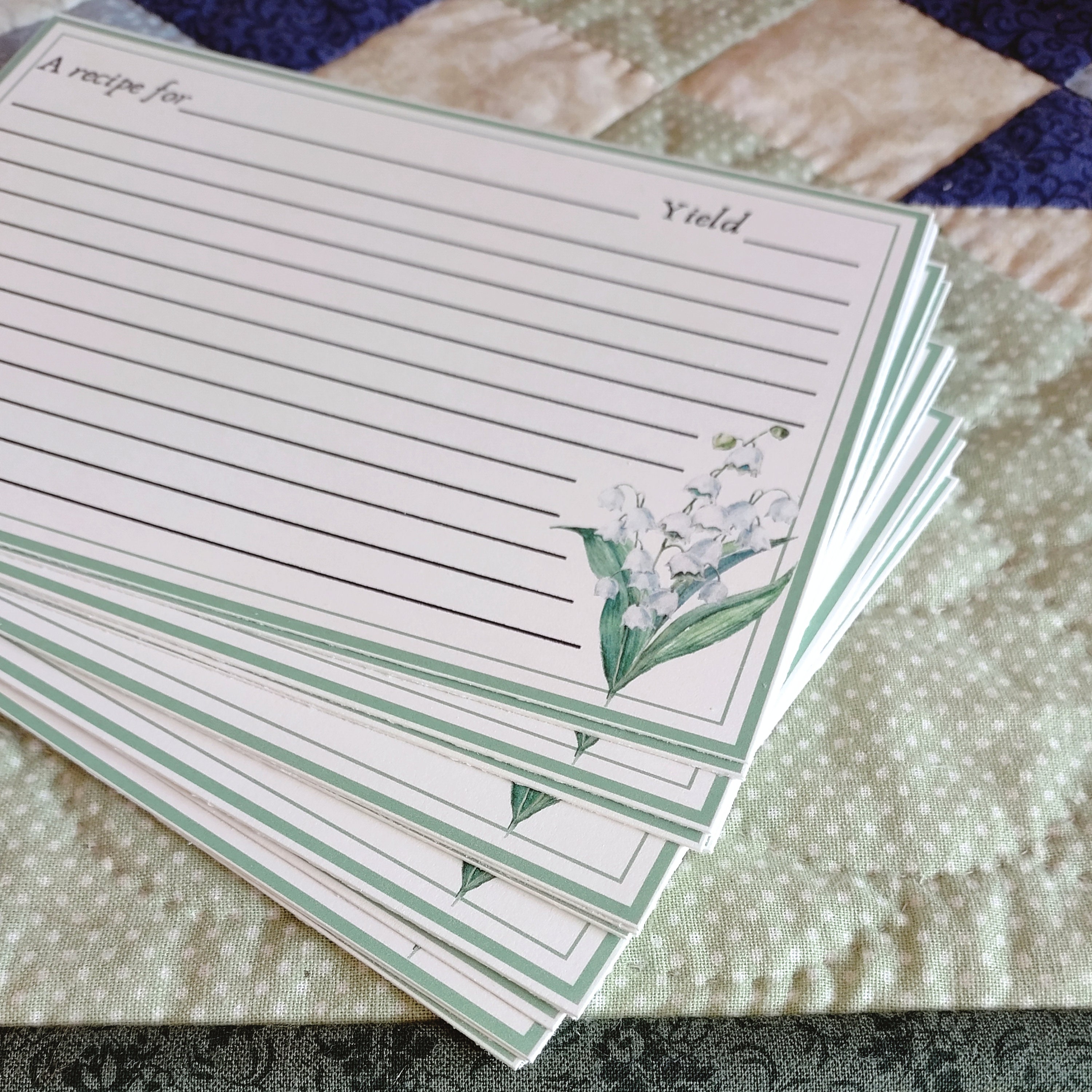 Lily of the Valley 4x6 Inch Recipe Cards | Large Recipe Cards | Baking ...