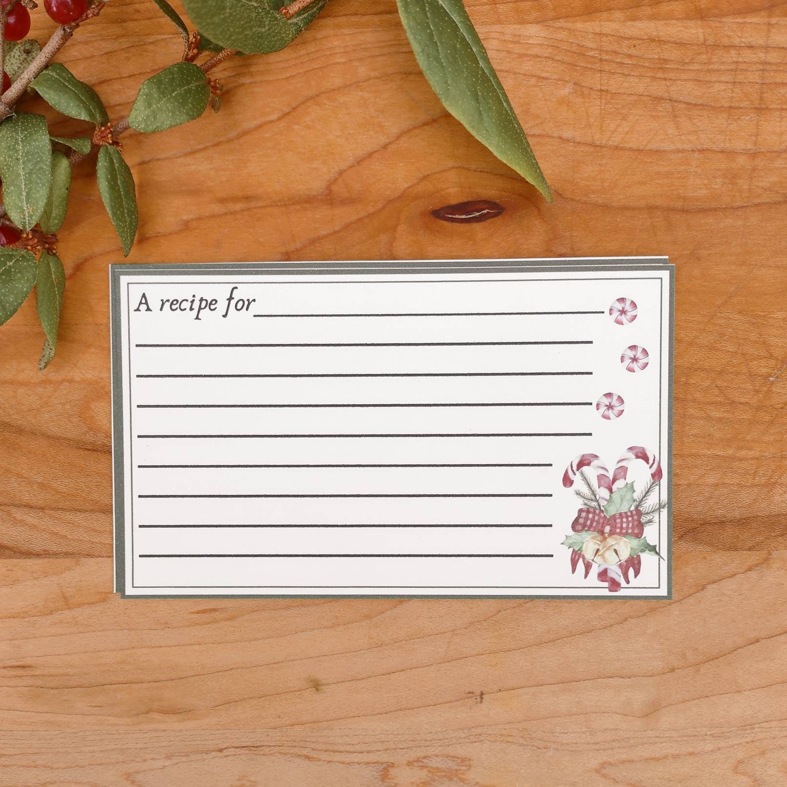 Christmas Recipe Cards | 3x5" | Set of 25 | 5 Different Designs ...