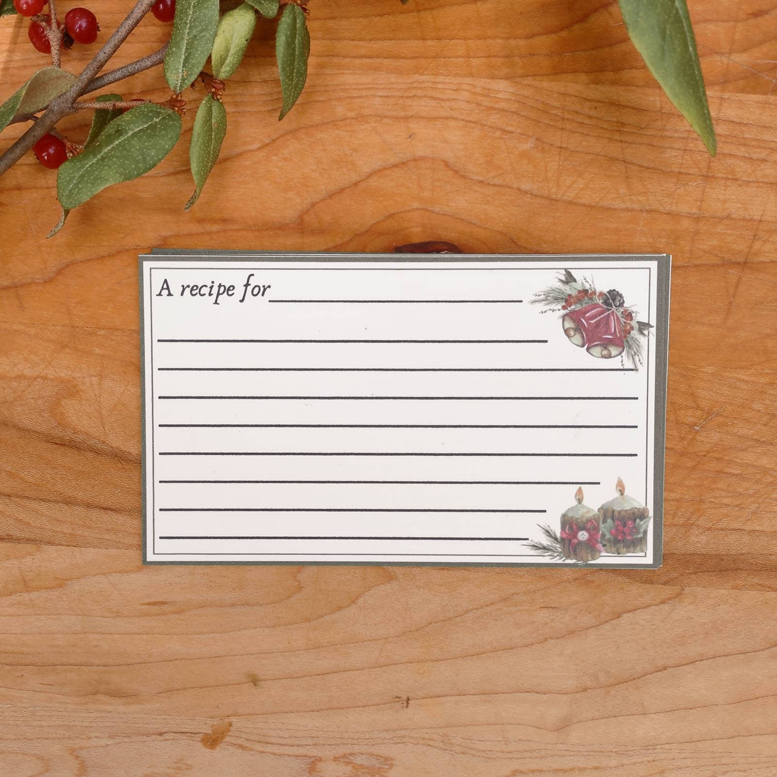 Christmas Recipe Cards | 3x5" | Set of 25 | 5 Different Designs ...