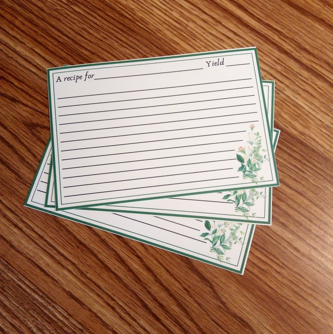 Rosebud Recipe Cards | 4x6" | Set of 20 | Kitchen Gift | Shower Gift ...