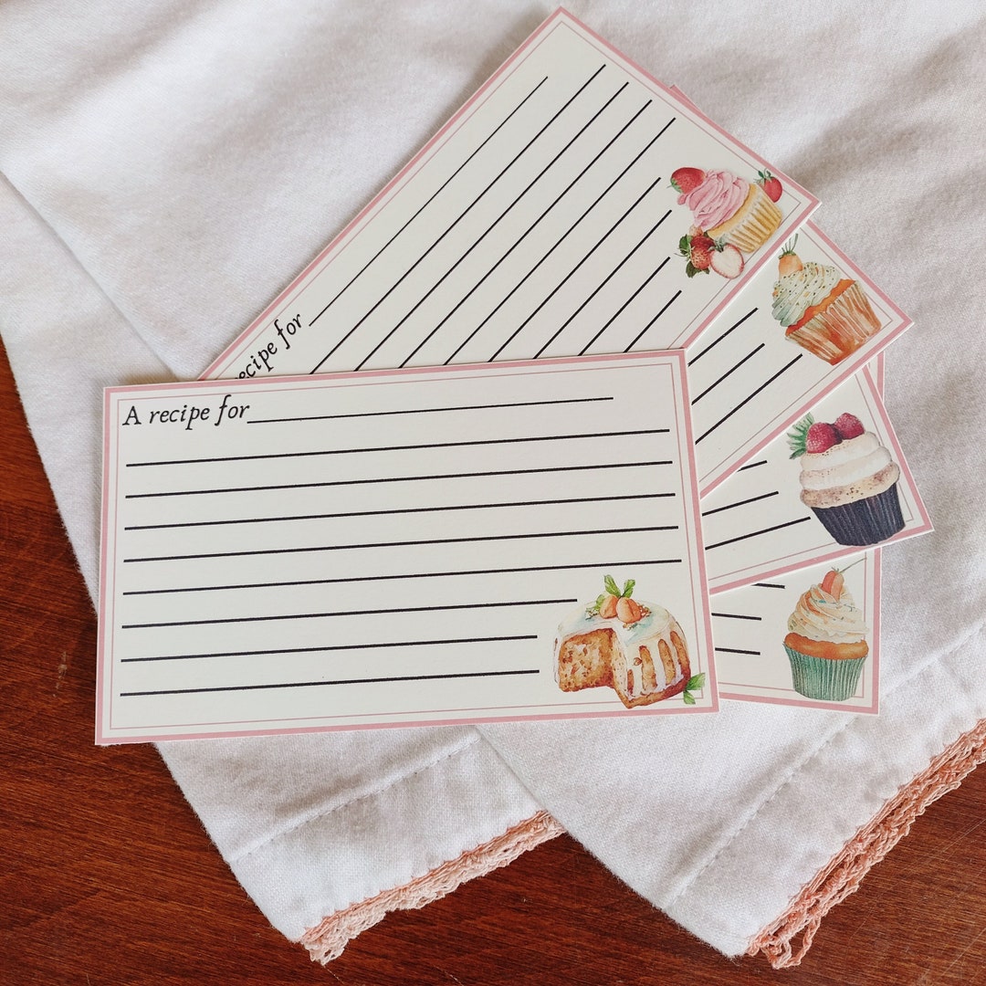 Sweet as a Cupcake Recipe Cards | Set of 25 | 3x5 Inches | 5 Different ...