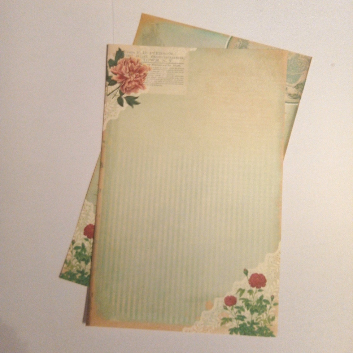 Old-fashioned Blooms Writing Paper Set of 10 5.5x8 Inches 2 Designs ...
