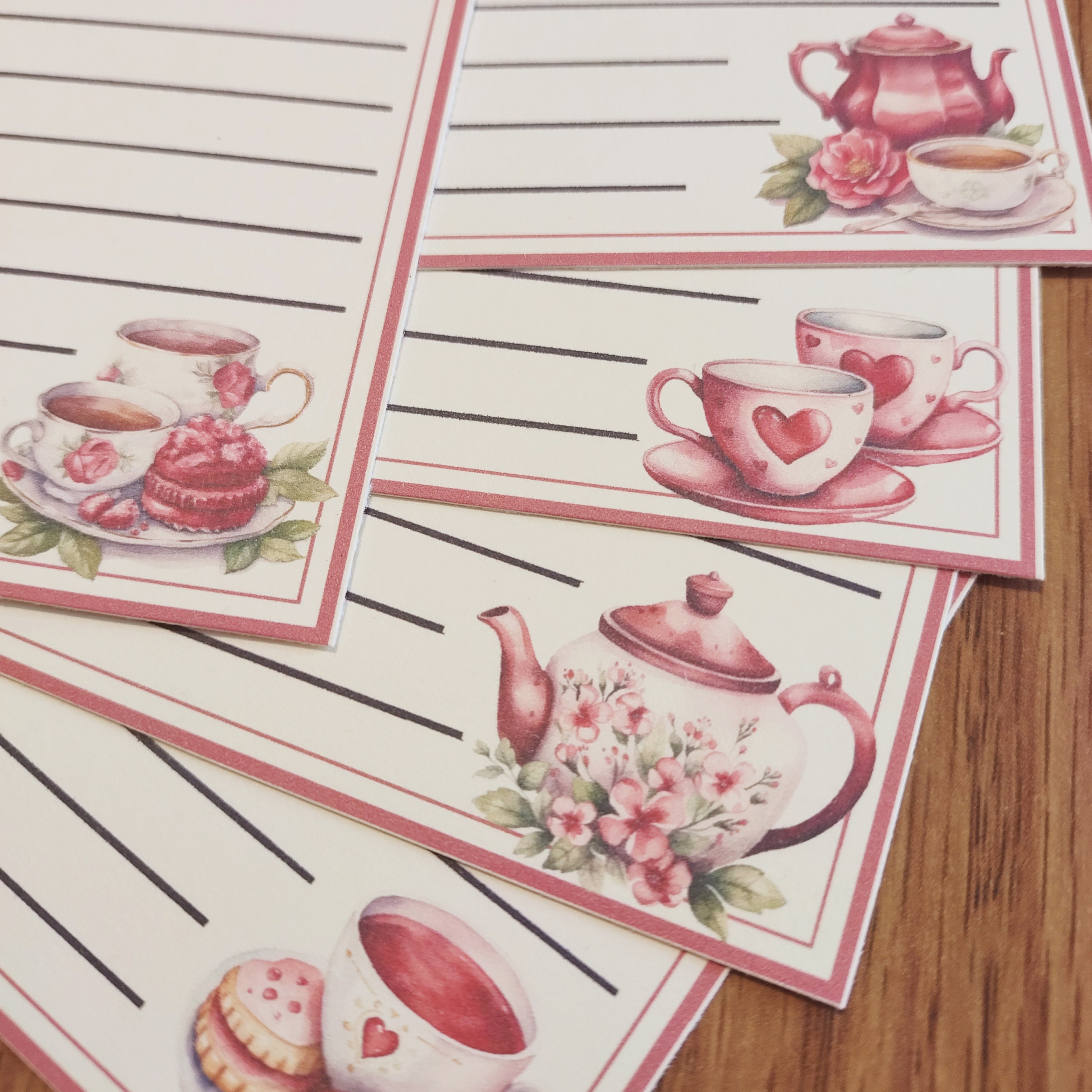 Rosy Tea Party Recipe Cards 3x5 Inches Set of 25 5 Designs Mother's Day ...