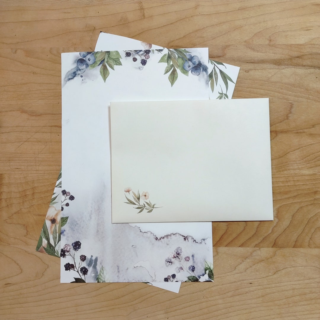 Woodland Flora Writing Paper Set | Set of 10 | 5.5x8" | 2 Designs ...