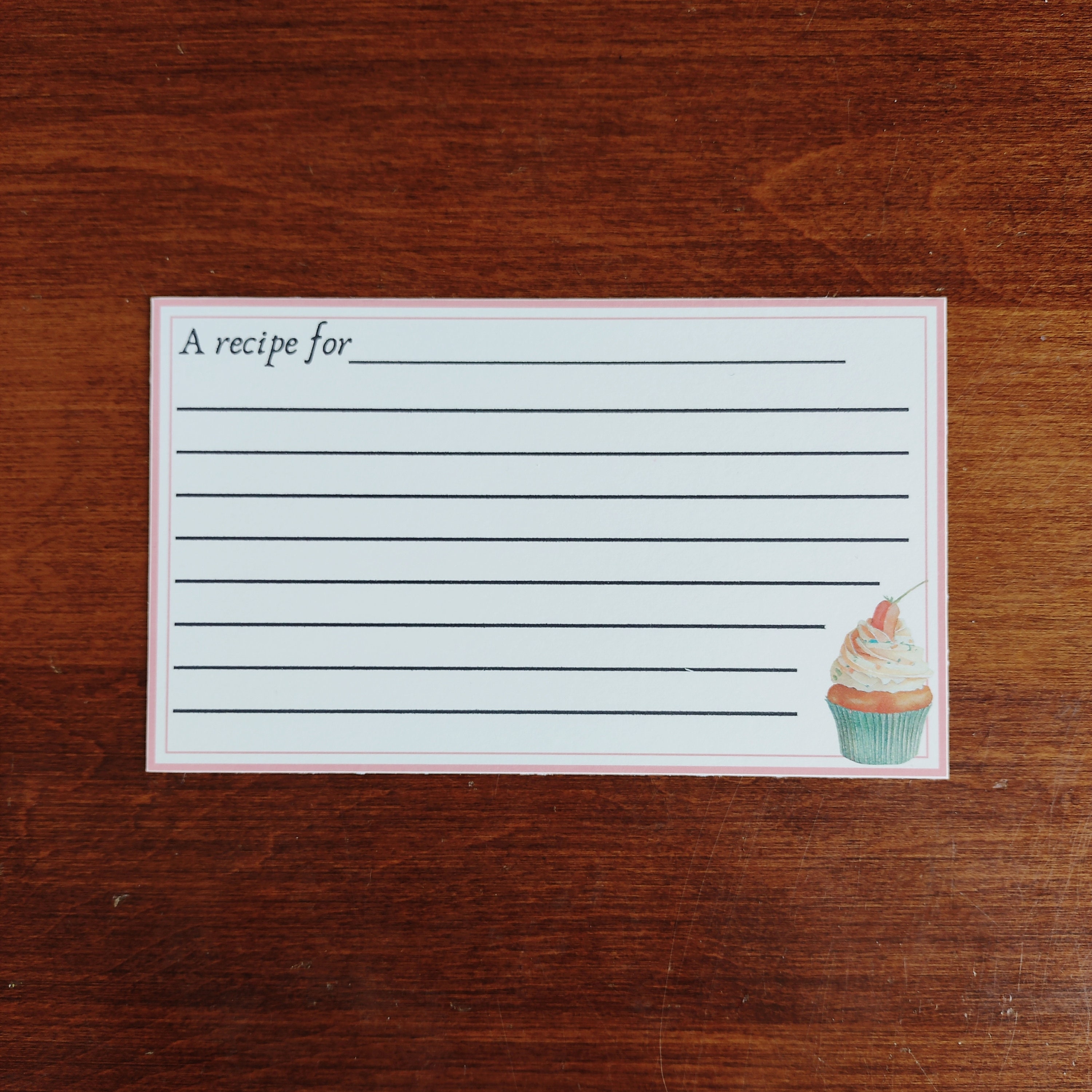 Sweet as a Cupcake Recipe Cards | Set of 25 | 3x5 Inches | 5 Different ...