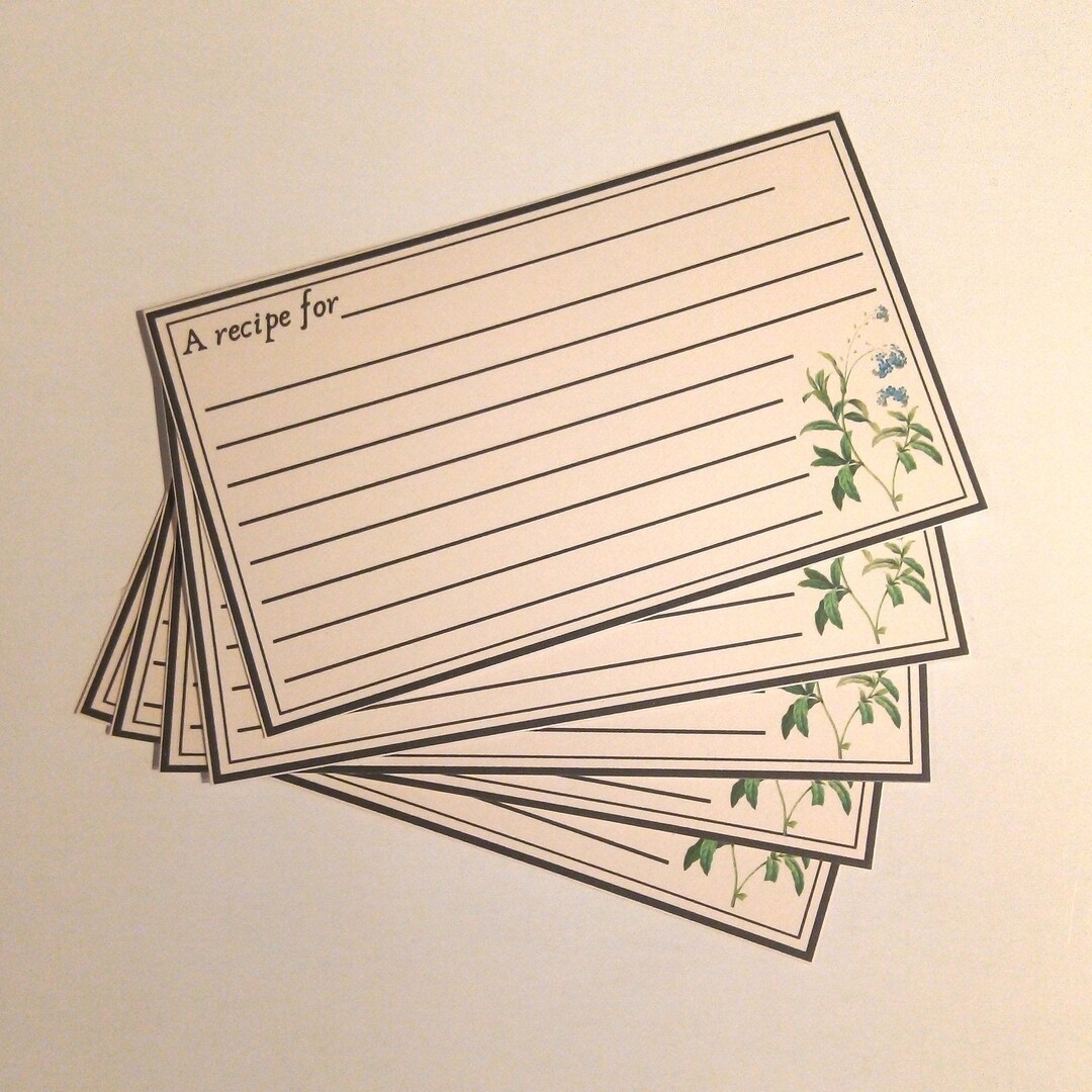 Forget-me-not Recipe Cards | 3x5" | Set of 25 | Kitchen Gift | Shower ...