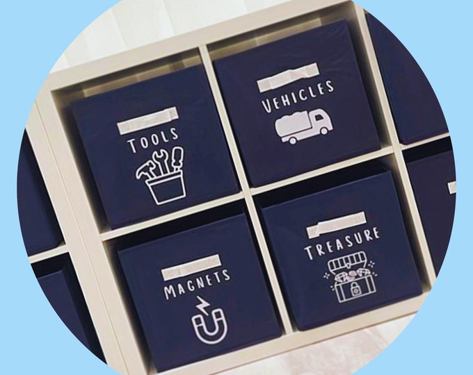 Kallax Personalised Ikea Drona Toy Box / Storage Box Vinyl Labels ...