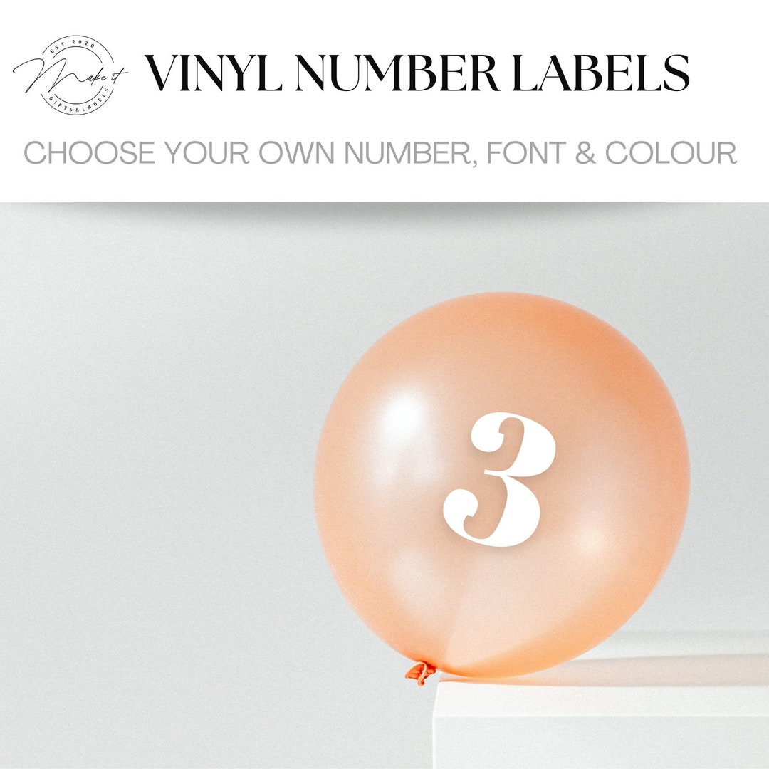 Number Vinyl Labels Custom Number Decals - Etsy UK