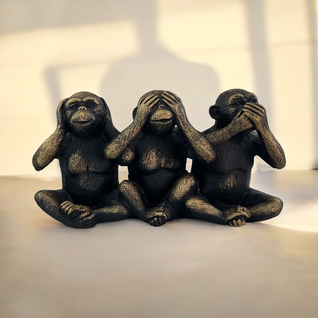 Set of 3 Monkeys Figurine, Statue | Sculpture for Table Decor | Home ...