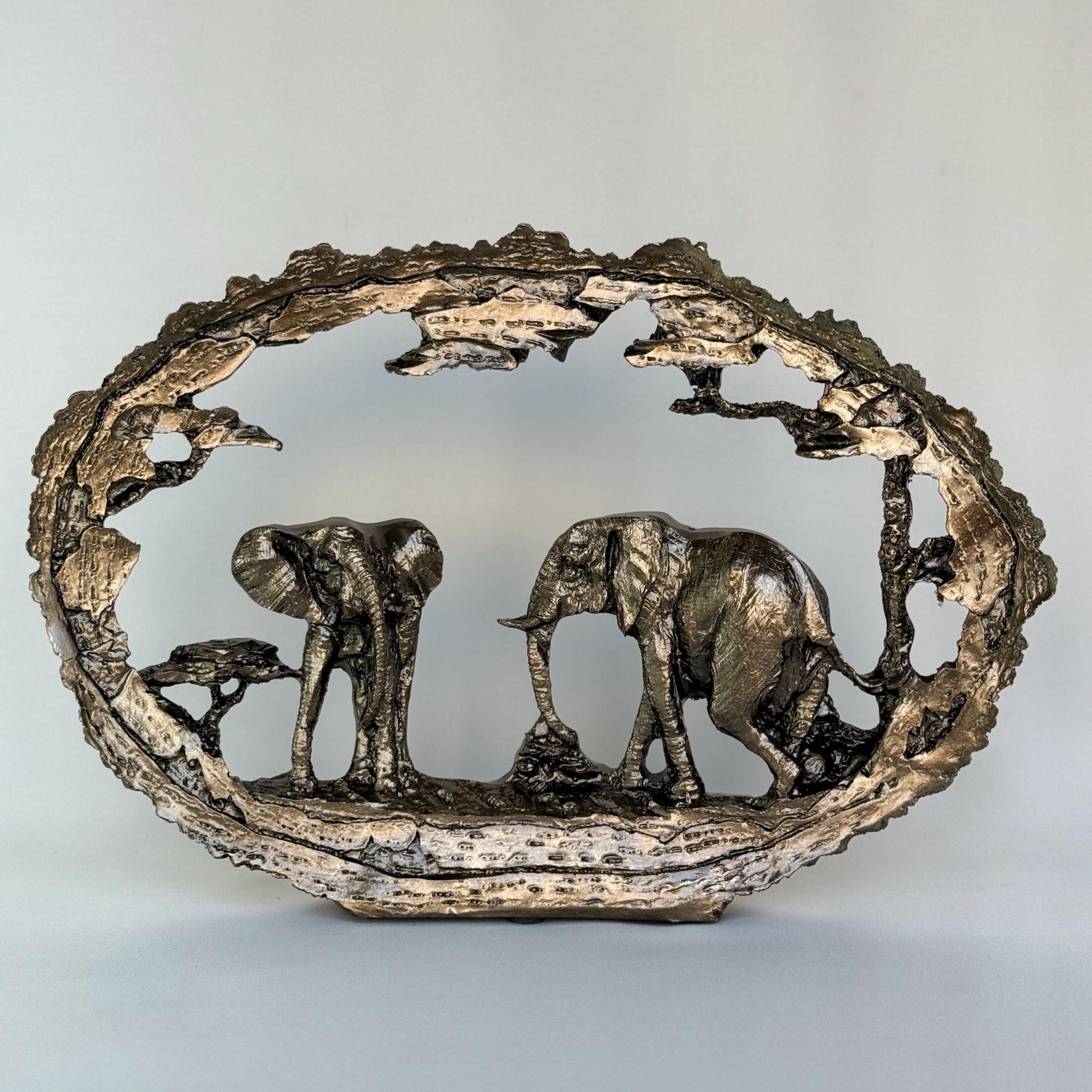 Unique African Elephant Family Statue | Decorative Elephant Figurine ...