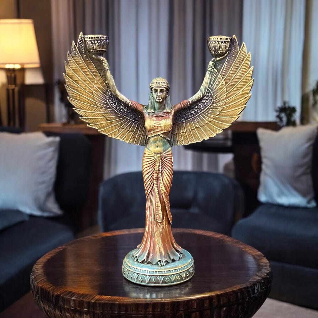 Ancient Egyptian Goddess Isis Statue Candlestick Holder | Egyptian ...