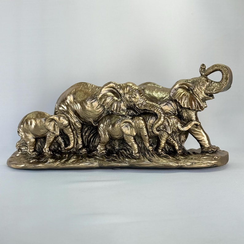 Elephant Family Statue | Animal Figurine for Table Showpiece | Home ...