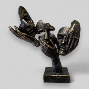See No Evil Hear No Evil Speak No Evil Mask Figurine, Statue | 3 Face ...