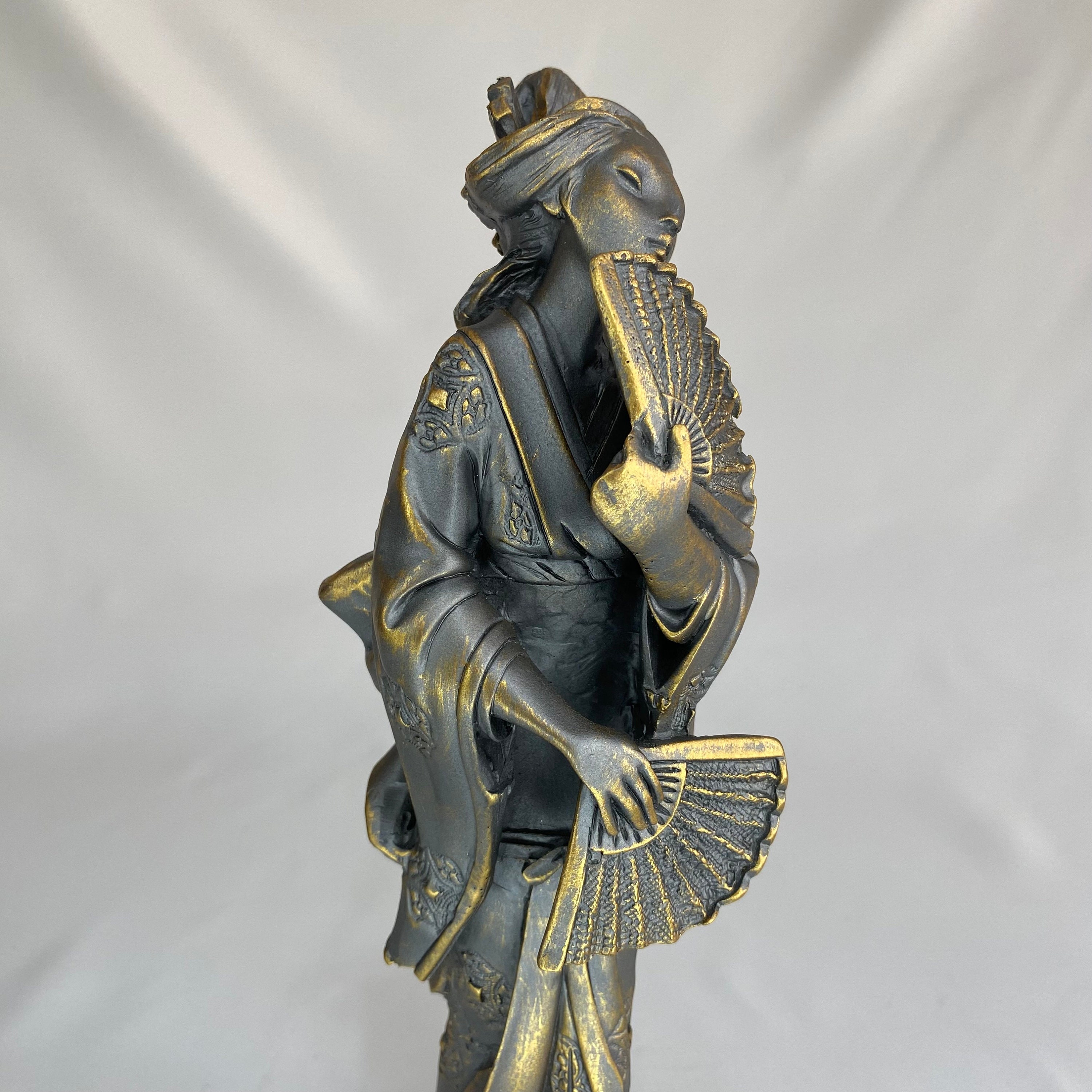 Japanese Geisha Sculpture Antique Asian Woman Statue Table Figurine for ...