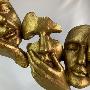 See No Evil Hear No Evil Speak No Evil Mask Figurine, Statue | 3 Face ...