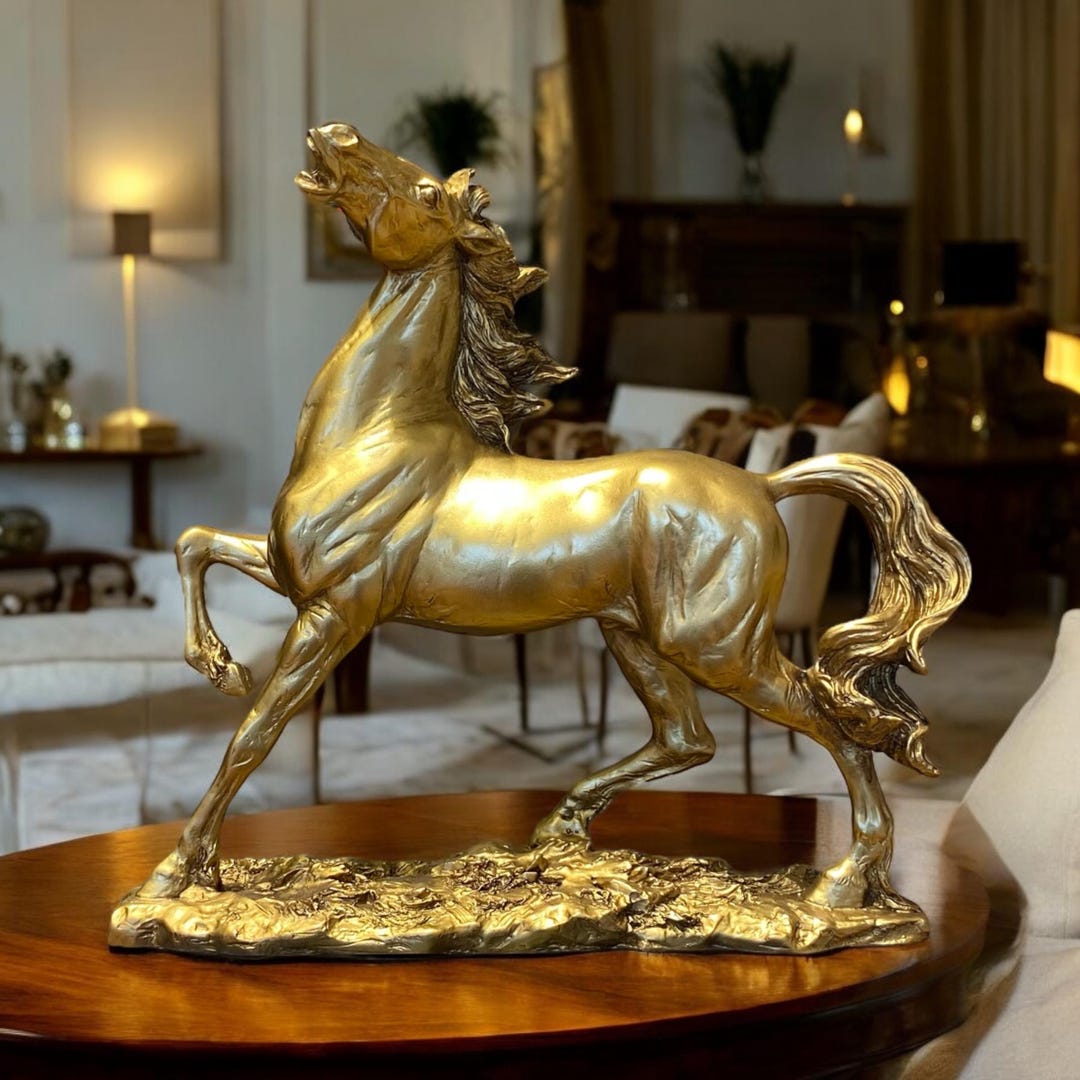 Elegant Large Prancing Horse Statue | Animal Sculpture for Table ...