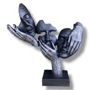 See No Evil Hear No Evil Speak No Evil Mask Figurine, Statue | 3 Face ...