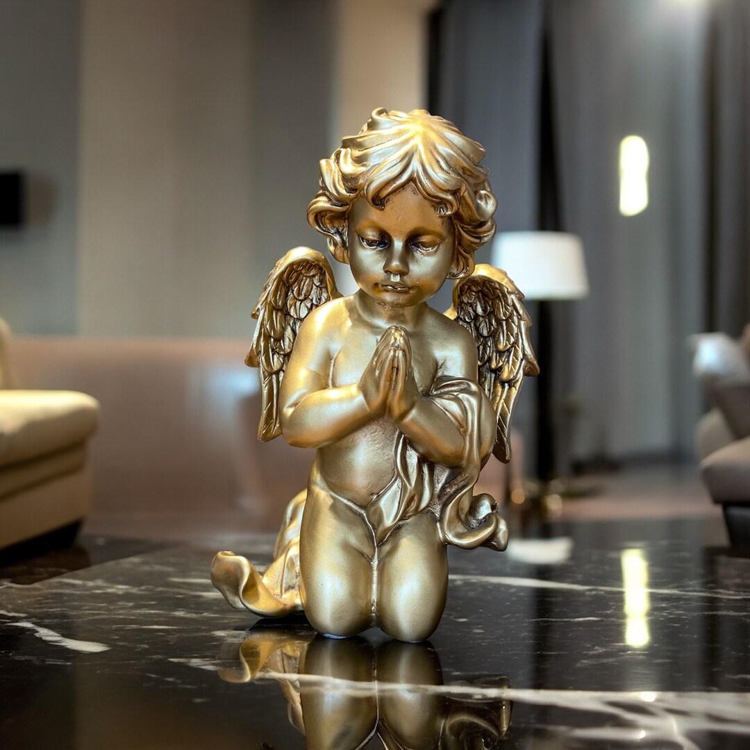 Decorative Kneeling Praying Baby Angel Statue for Table Desk Showpiece ...