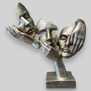 See No Evil Hear No Evil Speak No Evil Mask Figurine, Statue | 3 Face ...