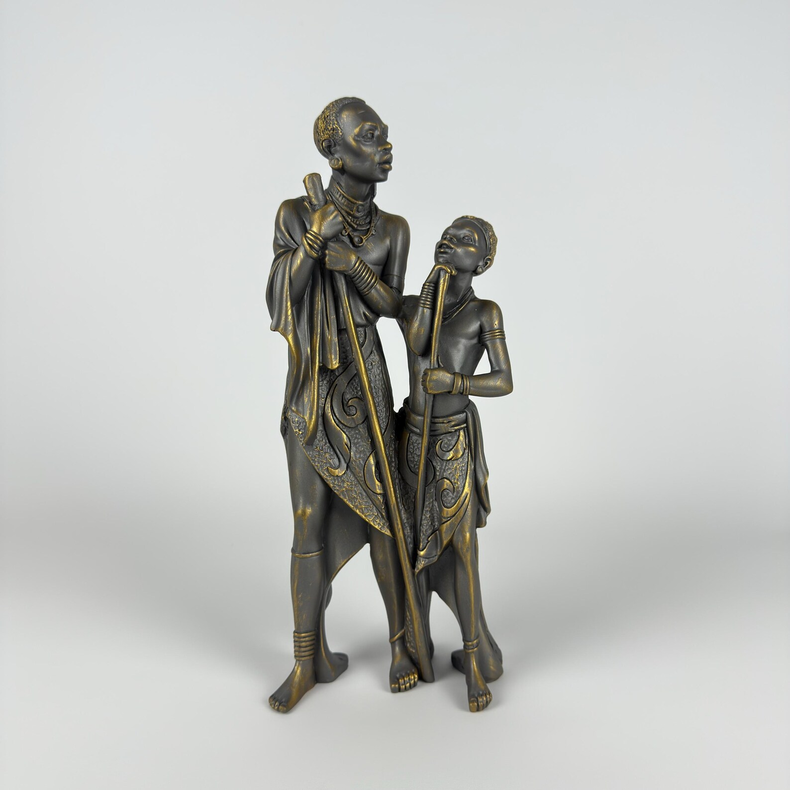 Angolia African Warriors Statue | Antique African Warriors Figurine ...