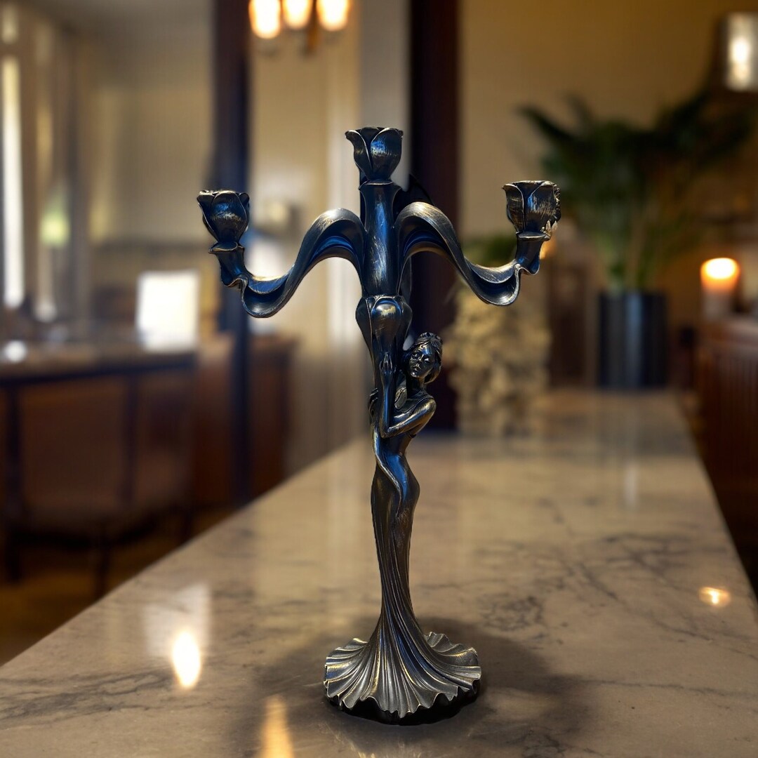 Antique Vintage 3 Arm Candle Holder Three Branched Large Candlestick ...