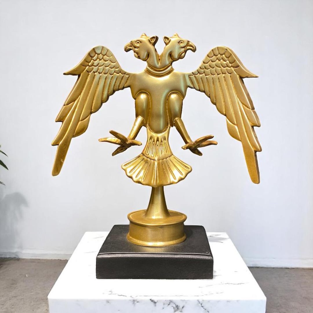 Double Headed Eagle Statue | Seljuk Symbol Figurine | Mythical Bird ...