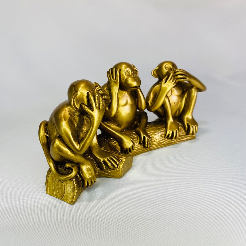 See No Evil, Hear No Evil, Speak No Evil Monkey Sculpture | Monkey ...