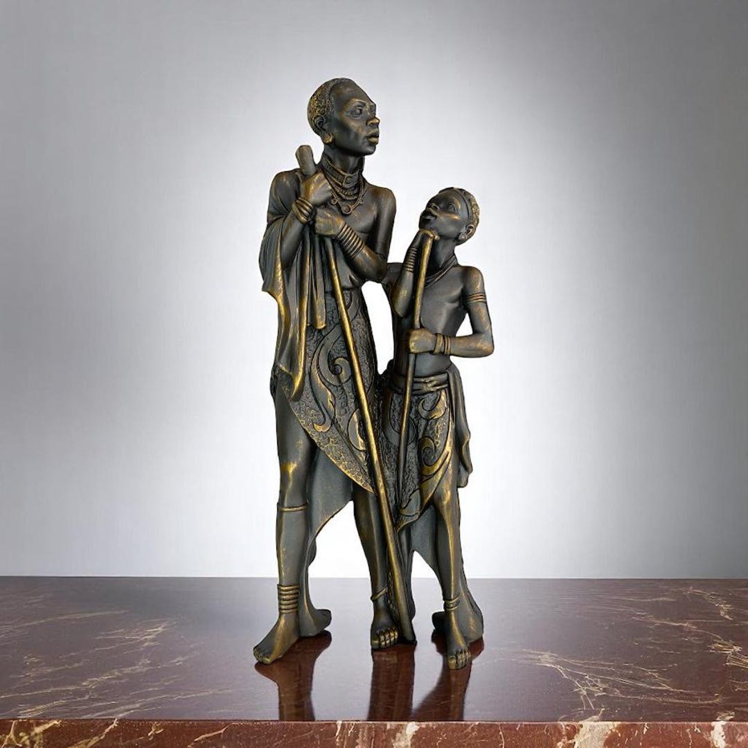 Angolia African Warriors Statue | Antique African Warriors Figurine ...